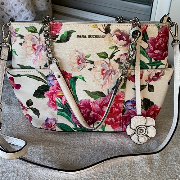 Dana Buchman | Bags | Dana Buchman Floral Womens Bag White And Pink | Poshmark